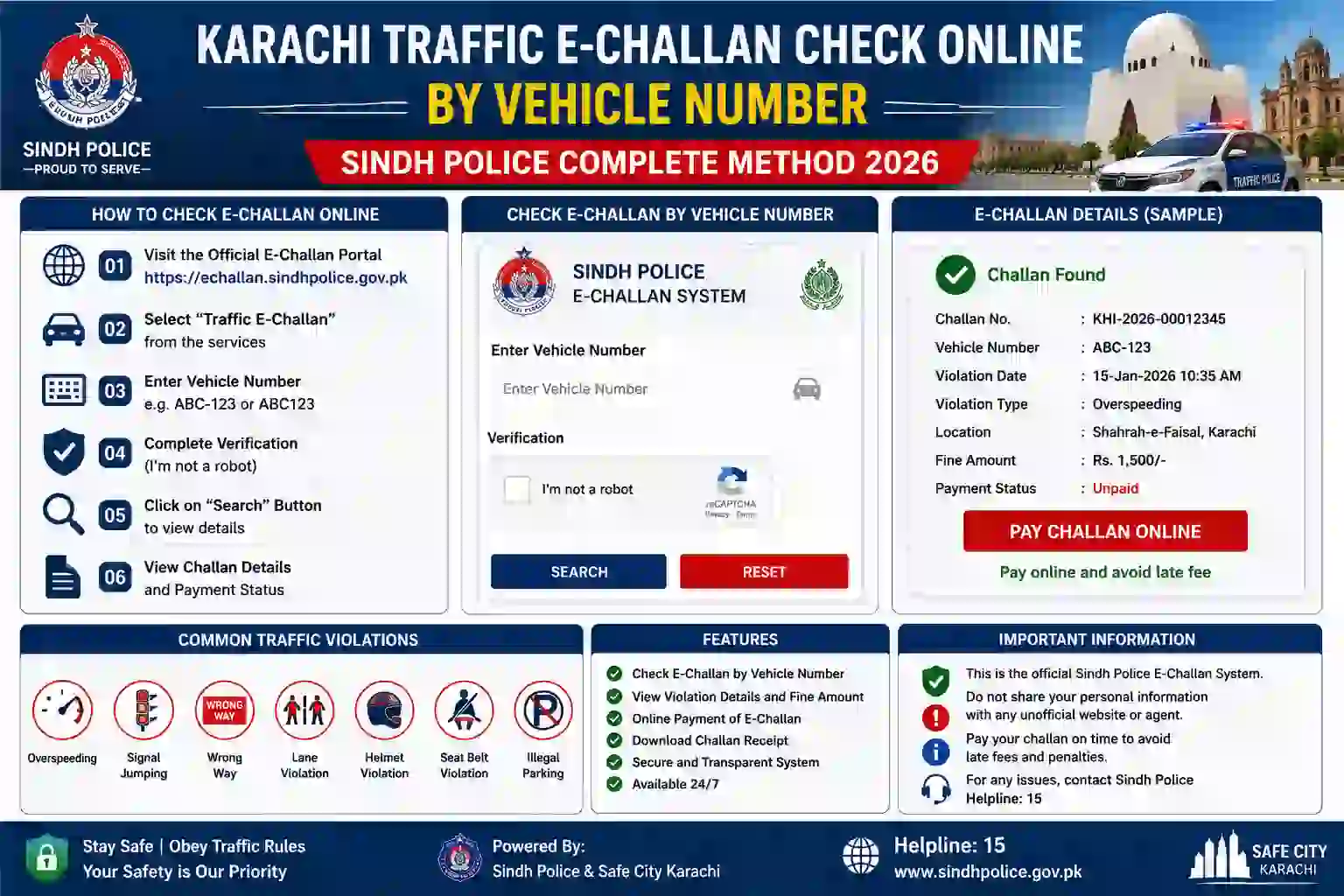 Karachi Traffic E-Challan Check Online by Vehicle Number – Sindh Police ...